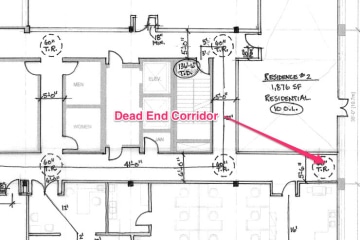 dead-end corridor • Qpractice NCIDQ Glossary